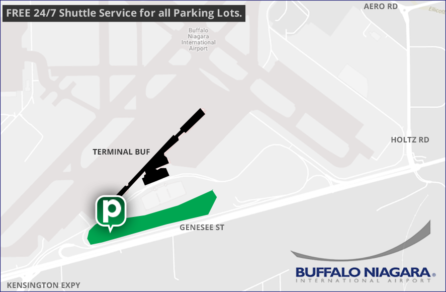 buffalo-green-map | Buffalo Niagara International Airport Parking