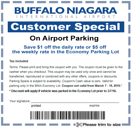 BNIA Parking Customer Special – Coupon | Buffalo Niagara International ...